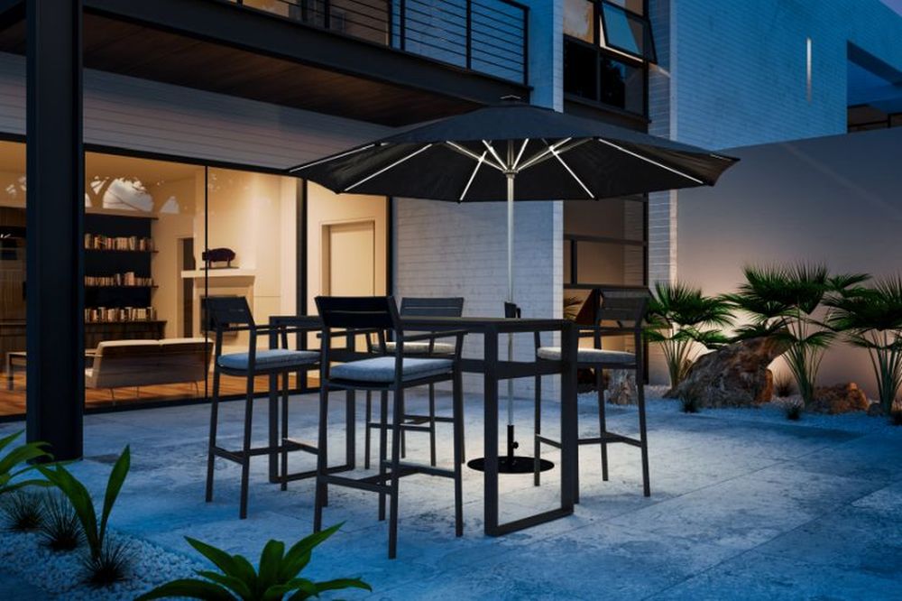 Bondi 3m Round Solar LED Market Umbrella | Coolaroo