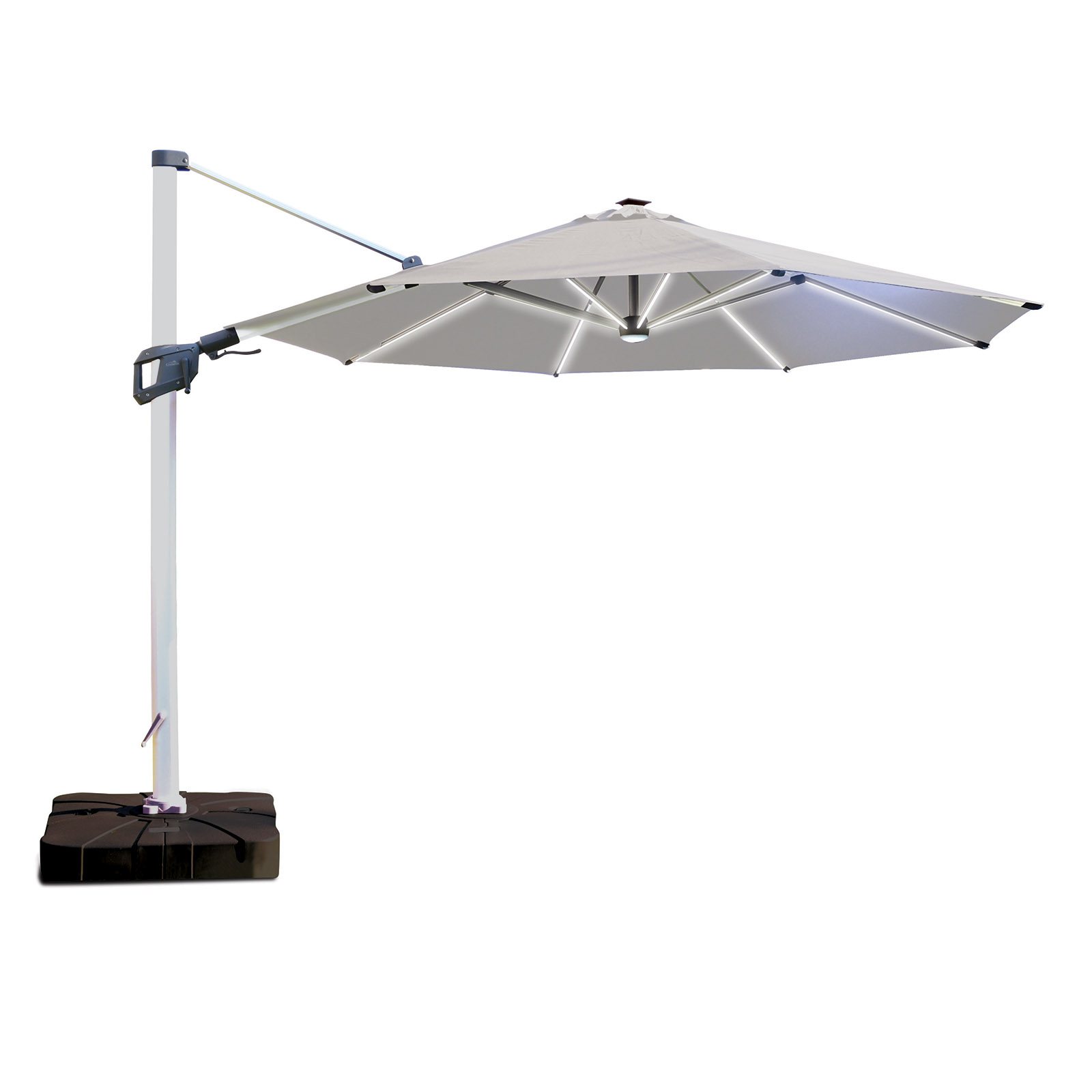 Brighton 3.5m Round Solar LED Cantilever Umbrella | Coolaroo